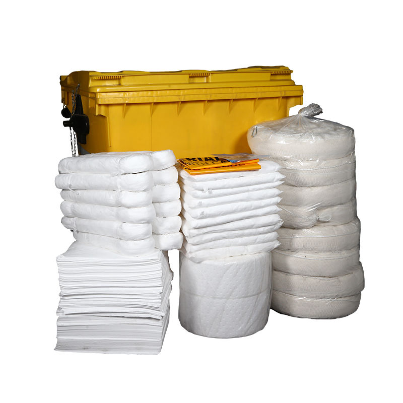 360L Wheelie Bin Oil Only Spill Kits For Factory Marine Spill Control