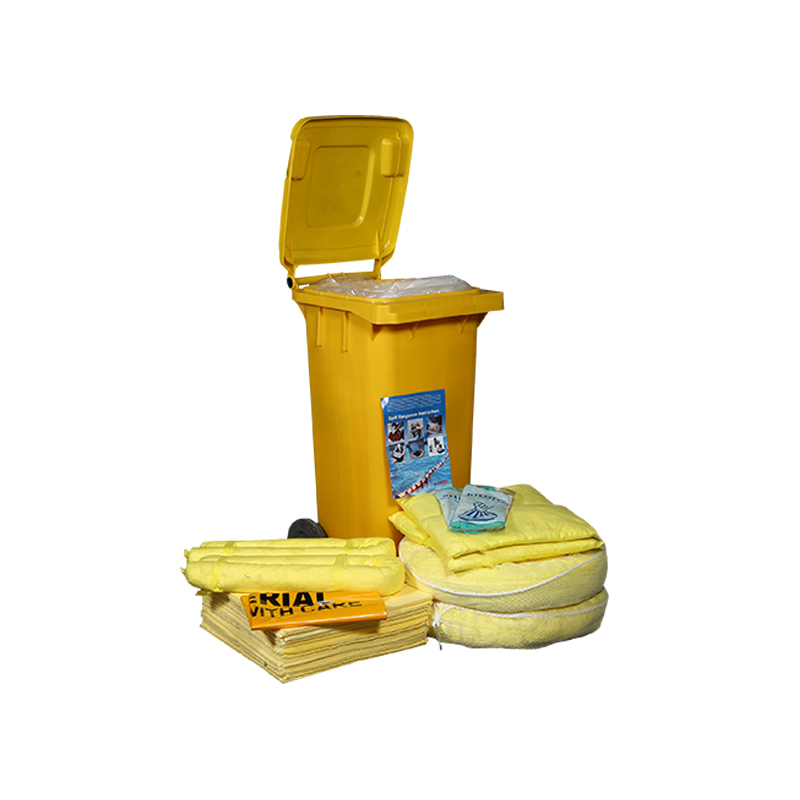 240L rolcontainer chemische spill kits voor zuren en logen